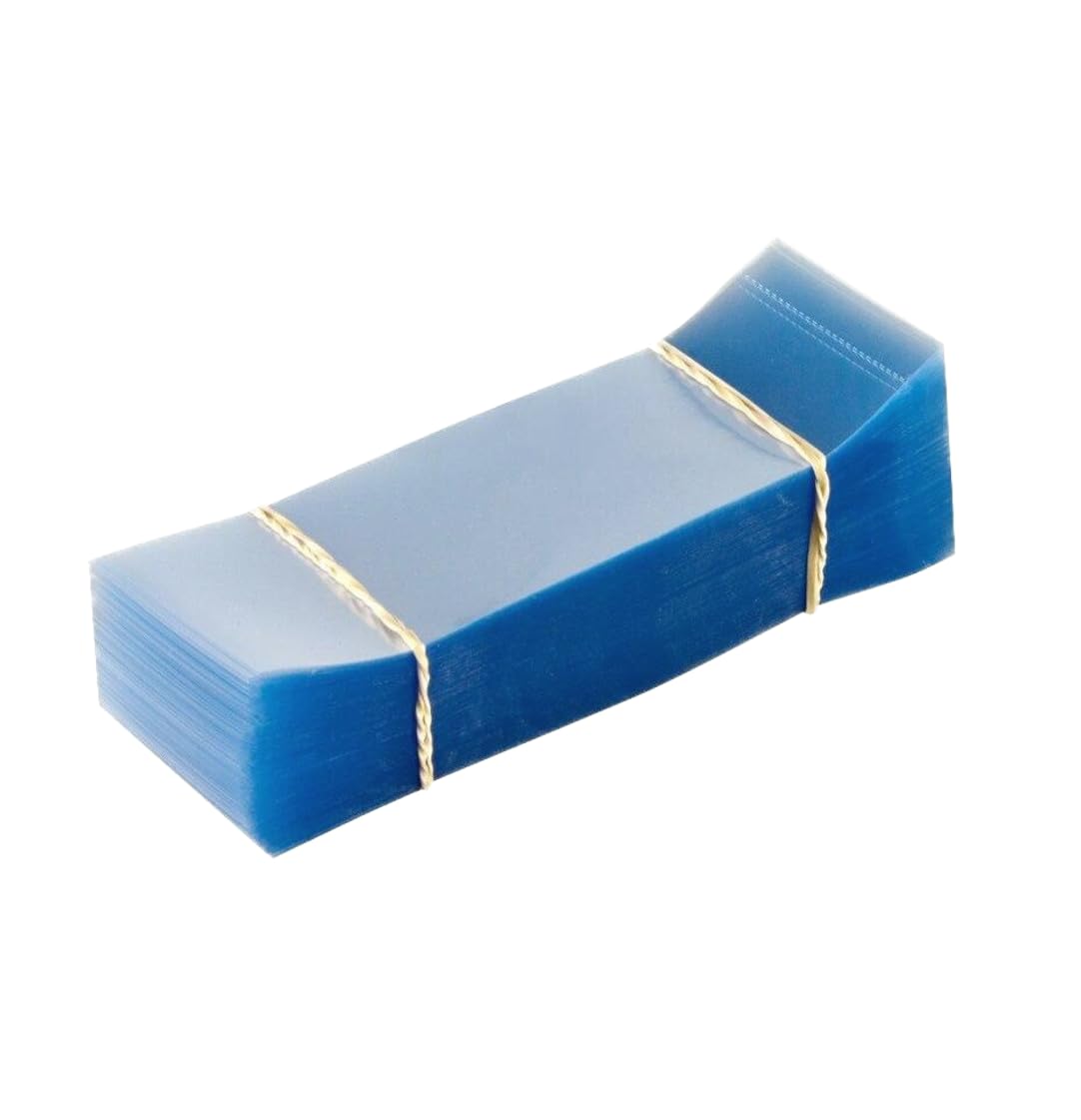 66 x 35 mm Flat Cut Perforated Shrink Bands (Fits approx. 33mm-38mm diameter Standard Caps) - Tamper Evident PVC Wrap Sleeves for Bottles and Jars - No Print (250)