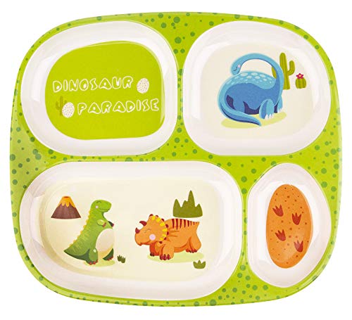Lightening Kid Plate Set, Baby Dinnerware for Child Toddlers Feeding Divided Plate, BPA Free, Food-safe and Eco Friendly (Green)