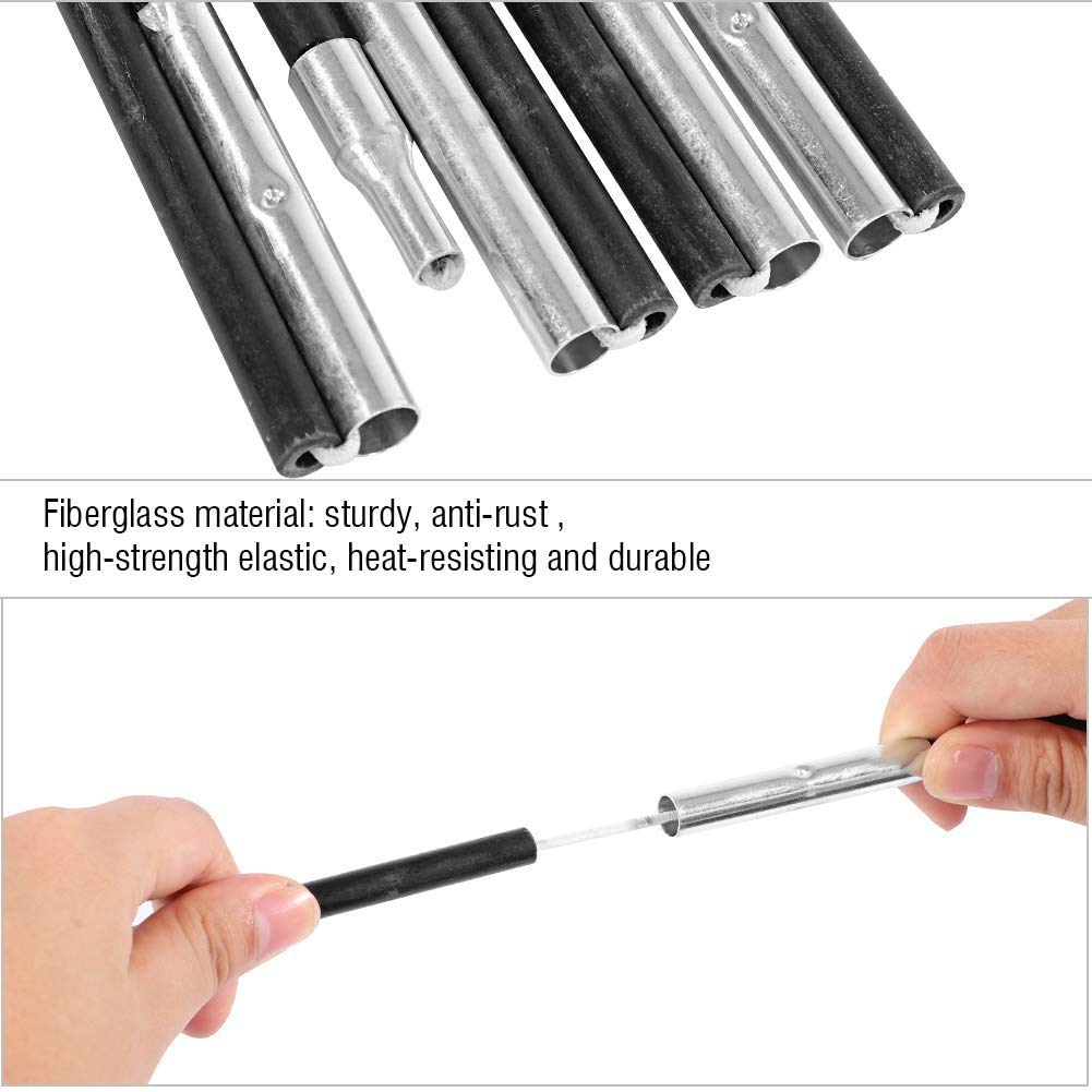 4.9M Tent Poles Replacement for Tarp, Multi Sections Foldable Adjustable Fiberglass Tarp Poles for Camping Backpacking,Lightweight Replacement Tent Poles