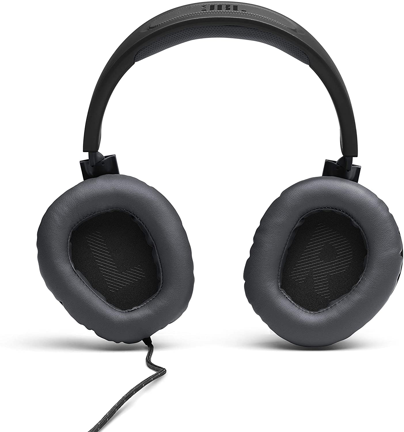 JBL Quantum 100 Over-Ear Surround Sound Gaming Headphones Bundle with Deluxe CCI Cleaning Cloth (Black)