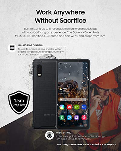Samsung Galaxy XCover Pro | Rugged (IP68 Rated) Unlocked (Verizon and AT&T) | Dual Sim | 64GB of Storage | SM-G715UZKDXAA, Black
