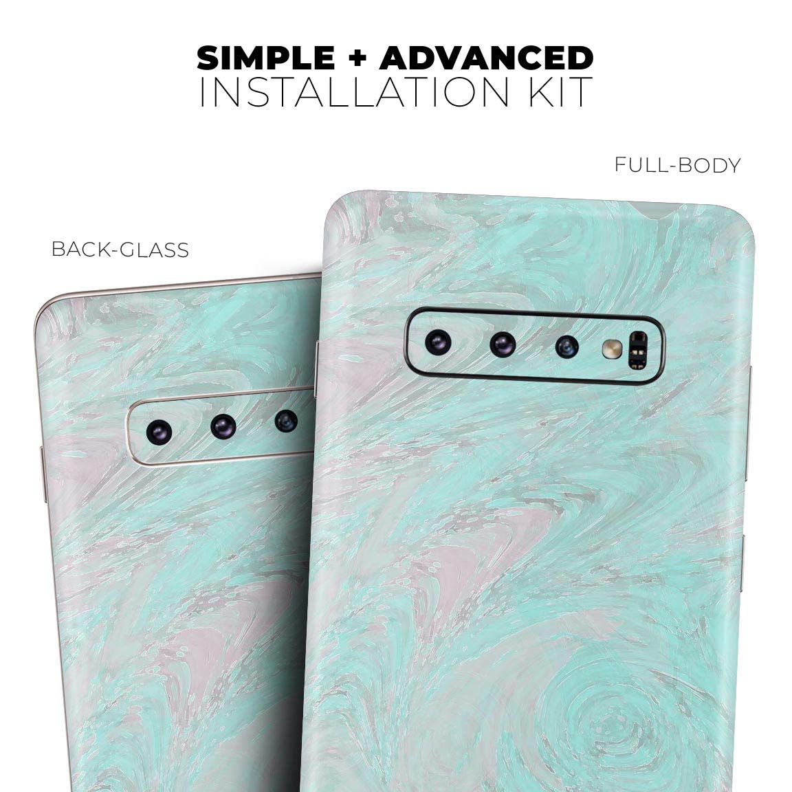DesignSkinz Teal Slate Marble Surface V23 Protective Vinyl Decal Wrap Skin Cover Compatible with The Samsung Galaxy S20 (Screen Trim & Back Glass Skin)
