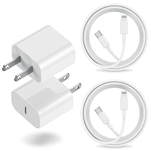 Apple Fast Charger with USB C to Lightning Cable 6ft (2pack), iPhone 12 13 14 Fast Charger 6ft,Type C Fast Charging Block with Cord for for iPhone 11 pro max/11 pro/11/XS Max/XS/XR/X,iPad Mini