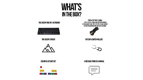 ASCENY GK61 - Hot-Swappable 60% Mechanical Keyboard with Extra Colorful Keycaps, RGB Lights, Spill Proof, Optical Switches (Gateron Blue)