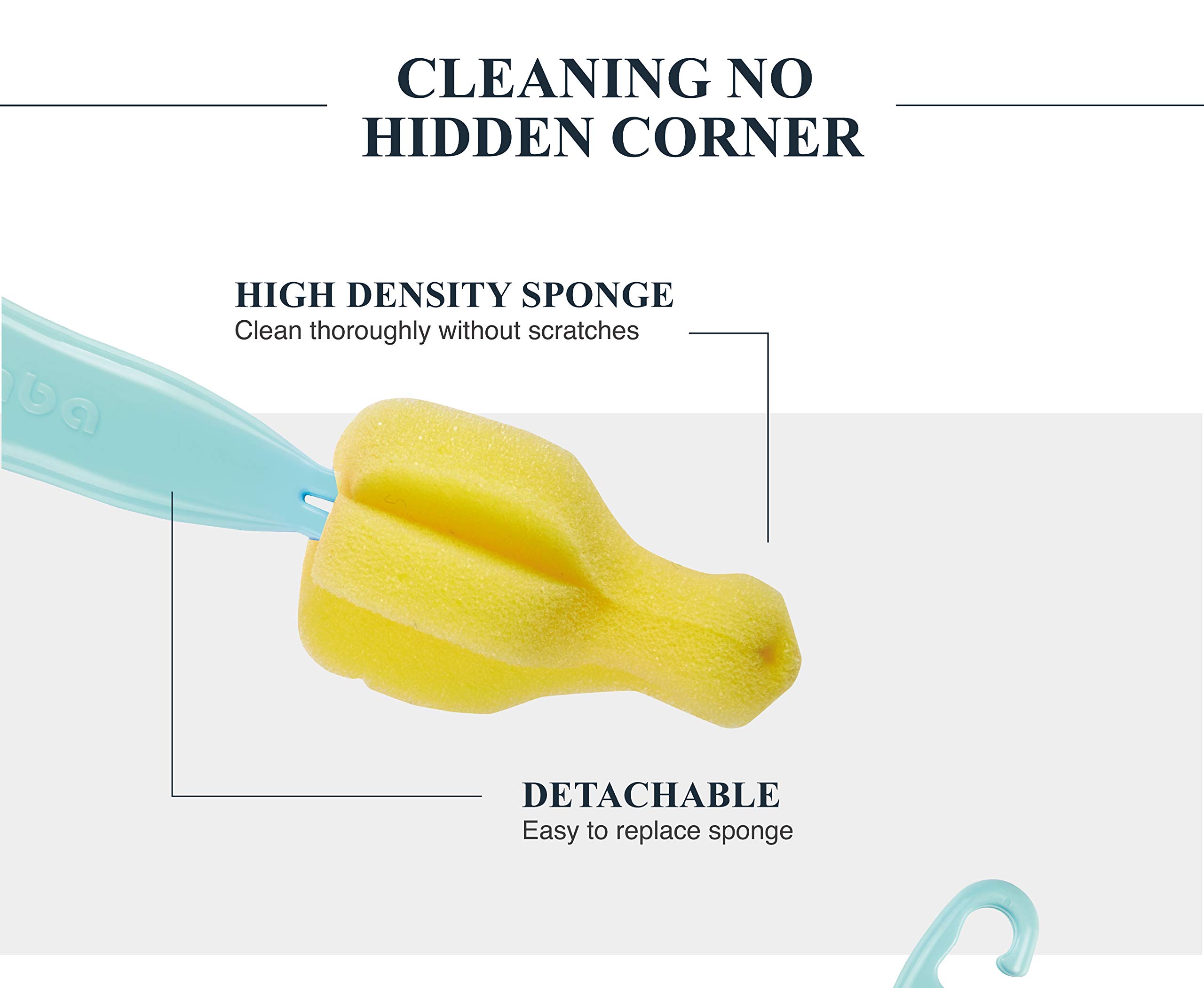 Simba Sponge Nipple Brush with Easy Hanging Hook (Turquoise)