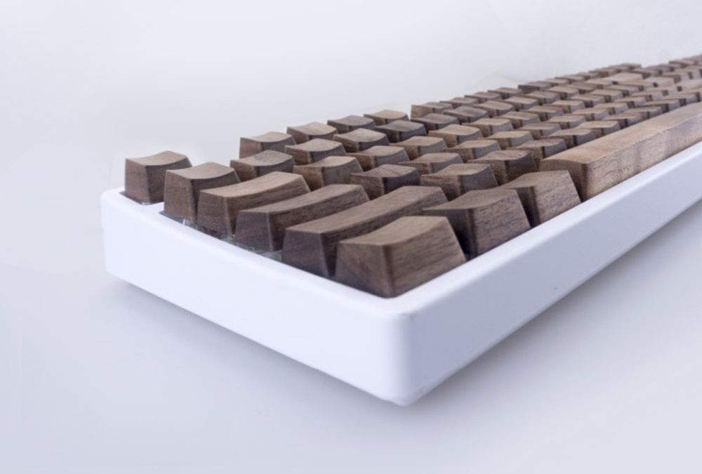 HFSECURITY GH60 Full Set Solid Wood Keycaps Customized Handmade Keycaps for Cherry Mx Switch Mechanical Gaming Keyboard Use Wood Keycaps (104fullkeycaps)