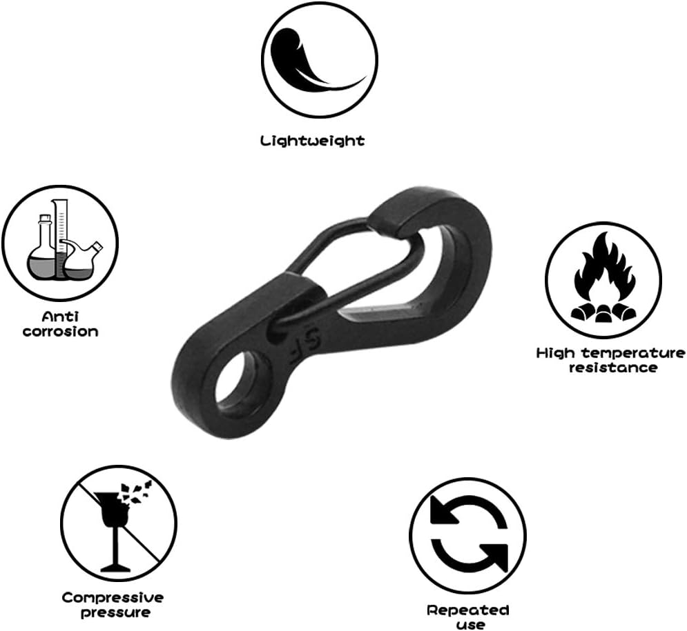 30PCS Mini SF Carabiner Clips Small Spring Snap Hook Tiny Carabiners Buckle Backpack Clasps EDC Keychain for Camping Bottle Using Accessories Paracod Tactical Survival Gear ( 3 Colors)