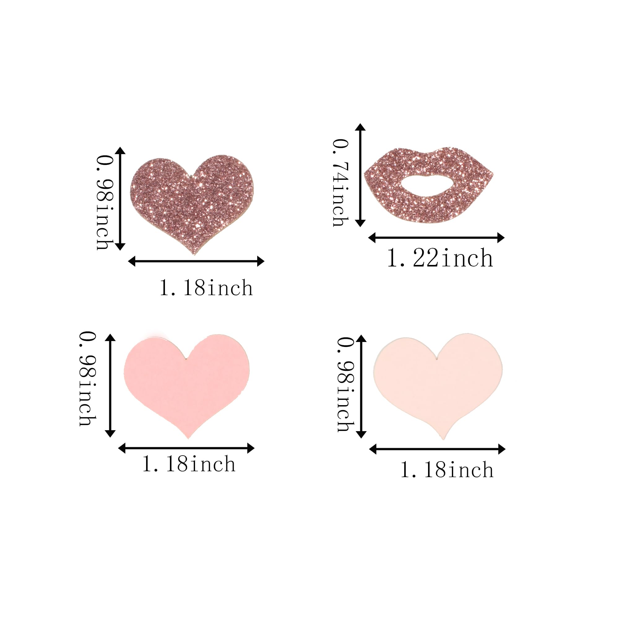 Blopee Heart Confetti, 300 pcs Pink Confetti, Valentines Confetti for Bridal Shower Decorations, Valentines Day, Wedding Shower, Anniversary Party