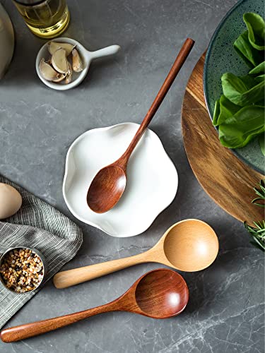 Cute Spoon Rest for Stove Top, Ceramic Spoon Holder for Kitchen Counter, 5.3 Inches Coffee Spoon Holder Utensil Rest, Cooking Gifts for Housewarming, Wedding, White