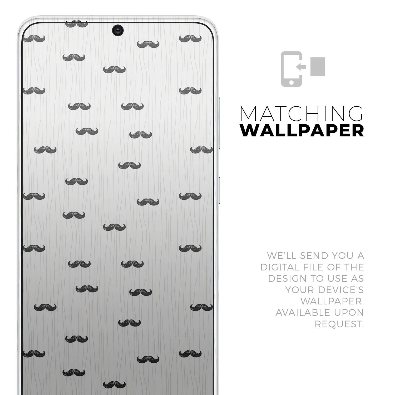 DesignSkinz The Micro Mustache Pattern Protective Vinyl Decal Wrap Skin Cover Compatible with The Samsung Galaxy S20 (Screen Trim & Back Glass Skin)