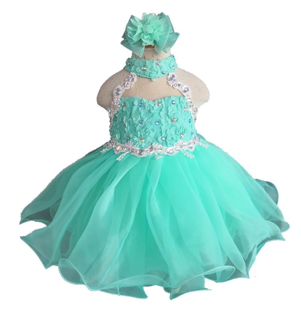 Jenniferwu Pageant Dress Handmade Beaded Dresses Toddler Pageant Princess Dress G035 3T Blue