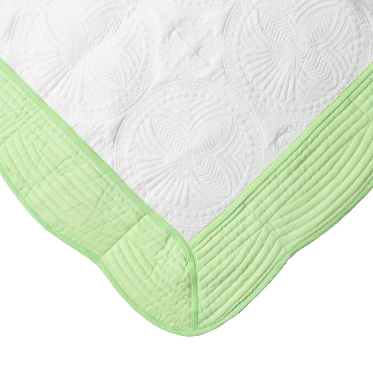 Oussum Lightweight Cotton Embossed Quilted Baby Toddler Blanket Newborn Winter Sleeping Quilt 35x45 Inches (Green)