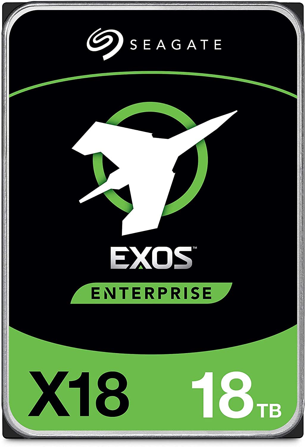 Seagate (Recertified Exos X18 18TB Enterprise HDD - CMR 3.5 Inch Hyperscale SATA 6Gb/s, 7200 RPM, 512e and 4Kn FastFormat, Low Latency with Enhanced Caching (ST18000NM000J)