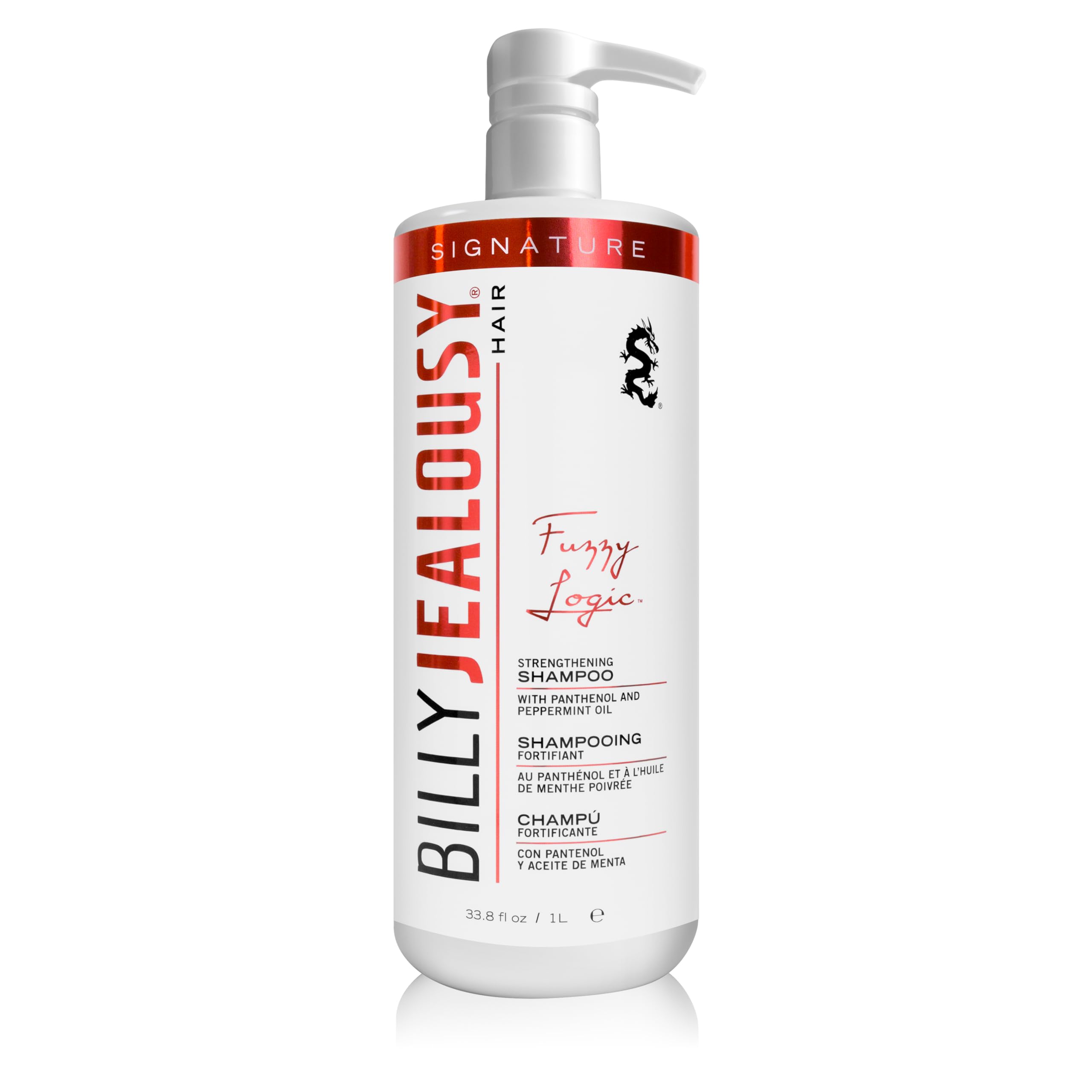 Billy Jealousy Fuzzy Logic Men's Shampoo for Thinning Hair and Hair Loss, Peppermint-Infused, With DHT Blockers to Prevent Hair Loss and Breakage, 33.8 Fl Oz