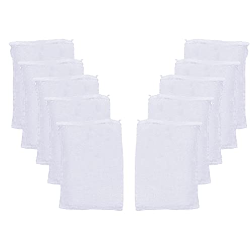JOR Aquarium Media Filter Bags with 1mm Holes, Nylon Mesh Aquarium Filter with Plastic Zipper, Choose Your Best Fish Tank Net Bags, Sturdy, Easy, and Reusable, 10 pcs