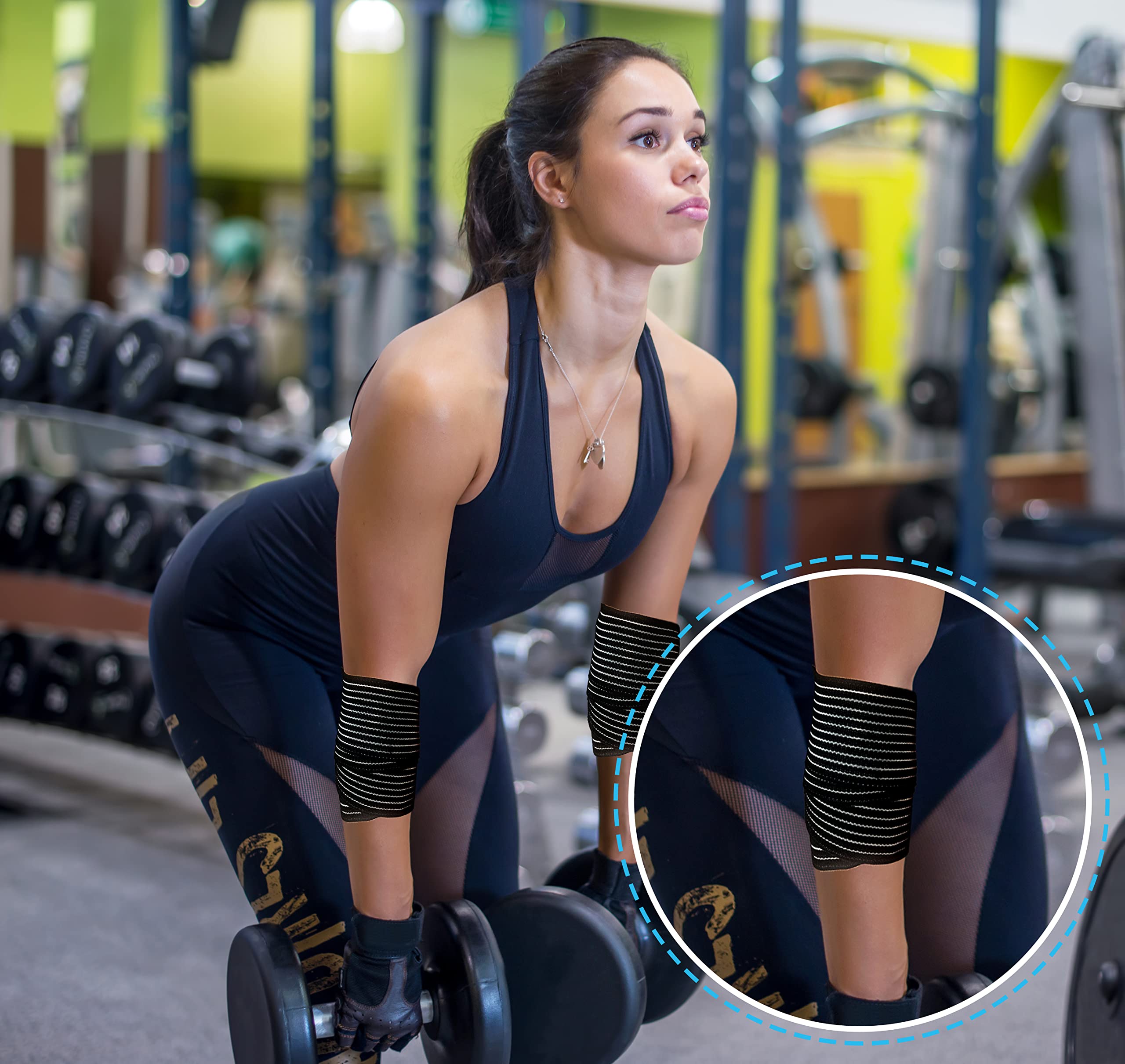 4 Packs Black Elastic Calf Compression Bandage 71 Inches Extra Long Sports Knee Wraps Brace Support Adjustable Leg Compression Sleeve for Stabilizing Ligament, Joint Pain, Sport