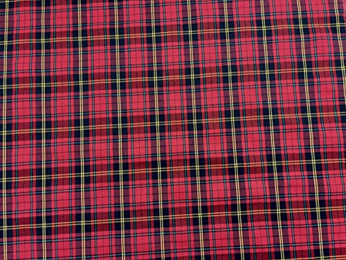 AMORNPHAN 60 Inch Plaid Scottish Traditional Pattern Tartan Motif Printed 100% Woven Cotton Fabric for Clothing Tablecloth Decorative Sewing Arts Crafts Upholstery and Home Accents for 1 Yard (Red)
