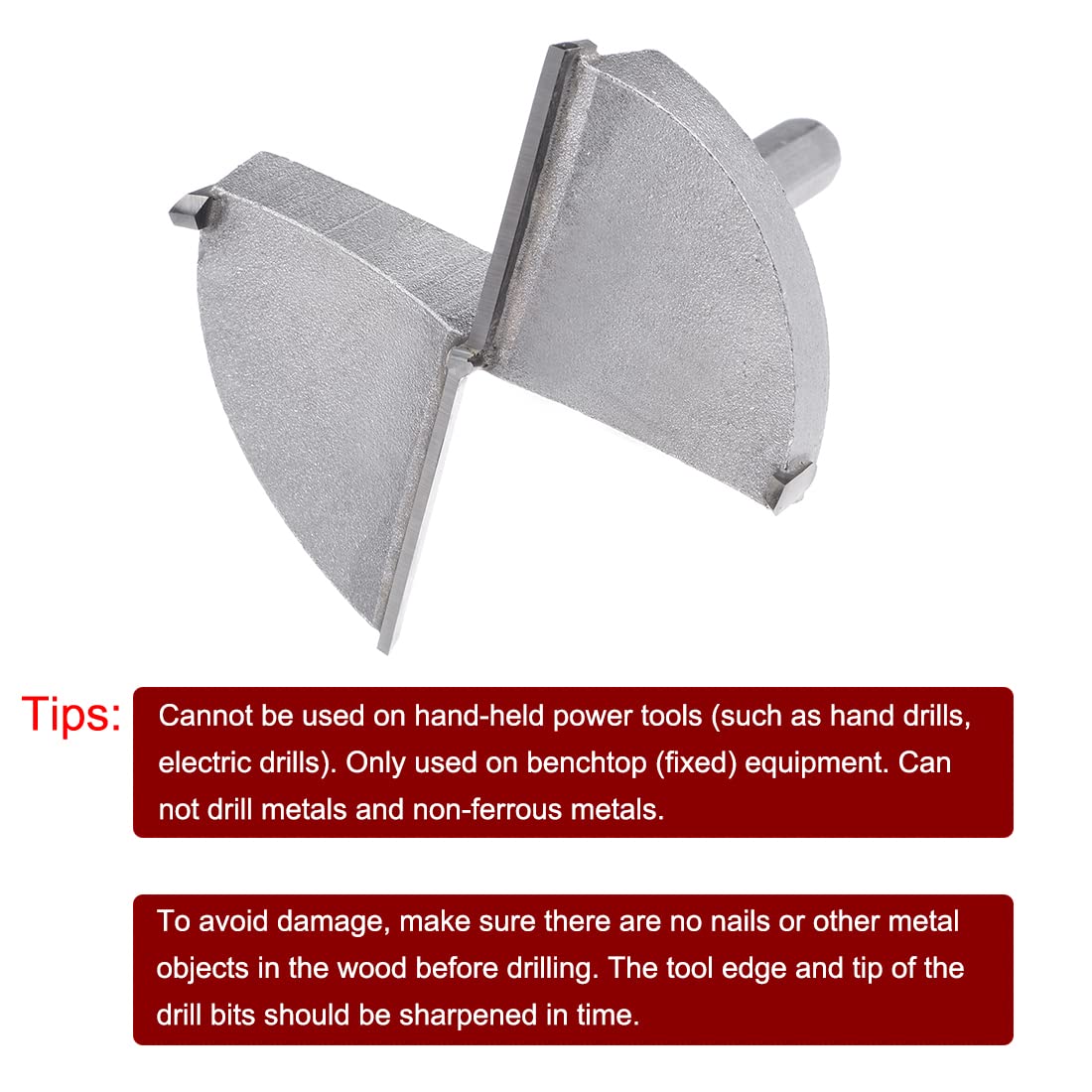 uxcell Forstner Drill Bits 85mm, Tungsten Carbide Wood Hole Saw Auger Opener, Woodworking Hinge Hole Drilling Boring Bit Cutter (Gray)