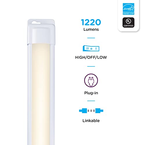 Enbrighten Premium Linkable Under Cabinet Fixture, 36in, LED, Linkable, 1220 Lumens, 3000K Bright White, 38847-T1