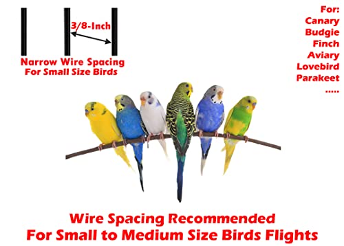 Canary Parakeet Cockatiel LoveBird Finch Bird Cage With Stand --18"x14"x60"Black