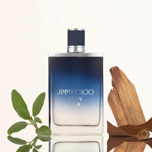 JIMMY CHOO Man Blue Eau de Toilette - Long Lasting Fragrance with notes of Black Pepper, Cypress & Vanilla Bean - Leathery & Woody - 1.0 fl. oz.