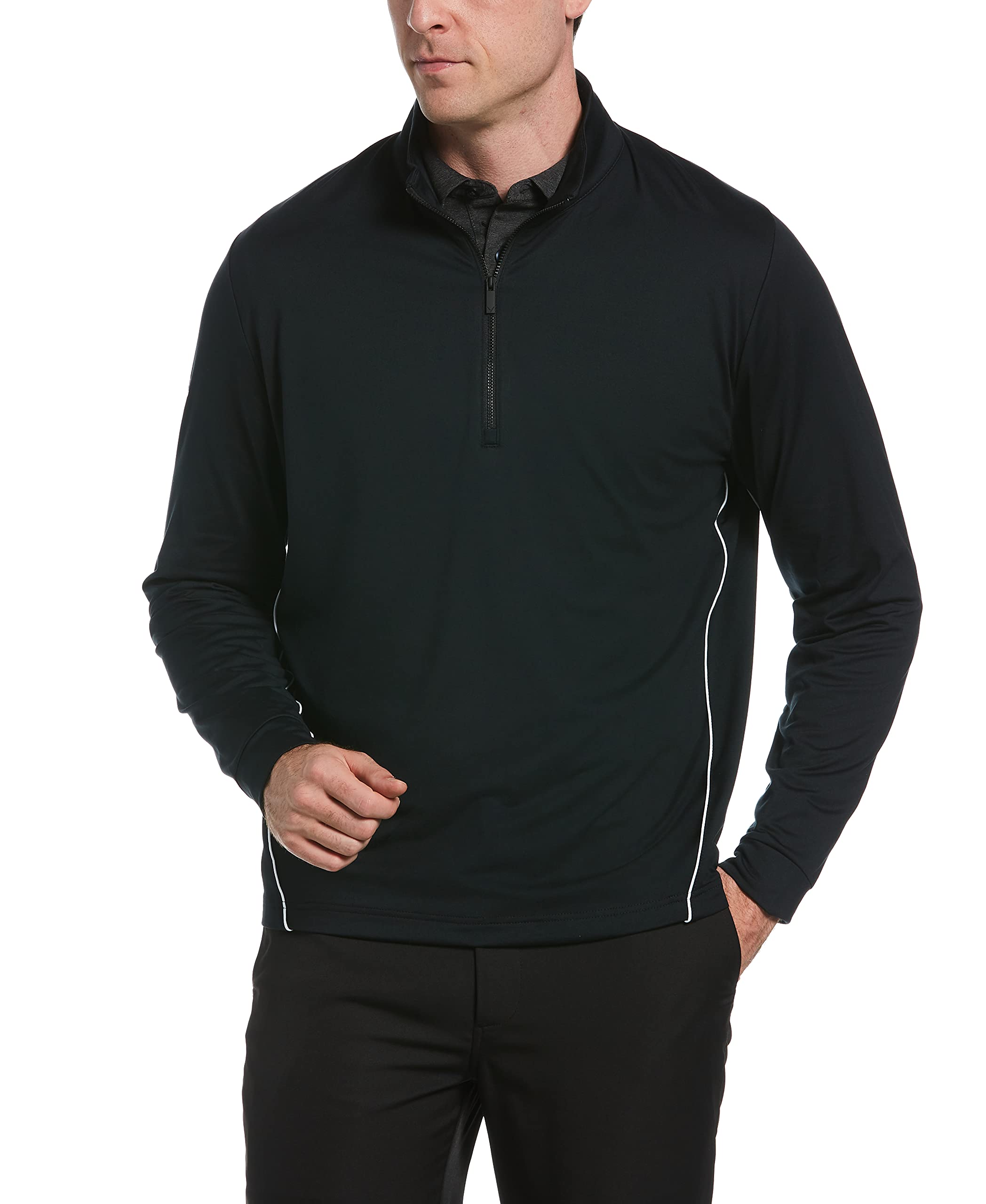 Callaway mens Swing Tech Lightweight 1/4 Zip Golf Pullover Jacket, Caviar, XX-Large US