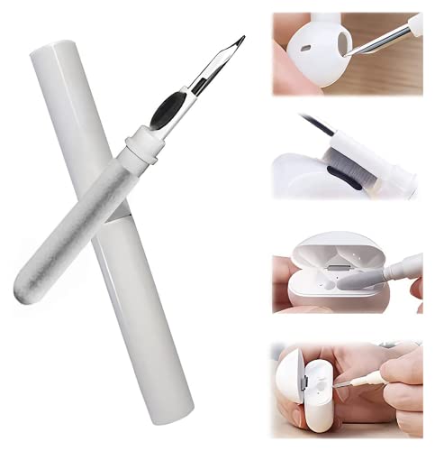 3 in 1 Multifunction Cleaner Kit with Soft Brush for Airpods Pro 1 2 Multi-Function Cleaner Kit Soft Brush for Bluetooth Earphones Case Cleaning Tools for Lego Huawei Samsung MI Earbuds (White)