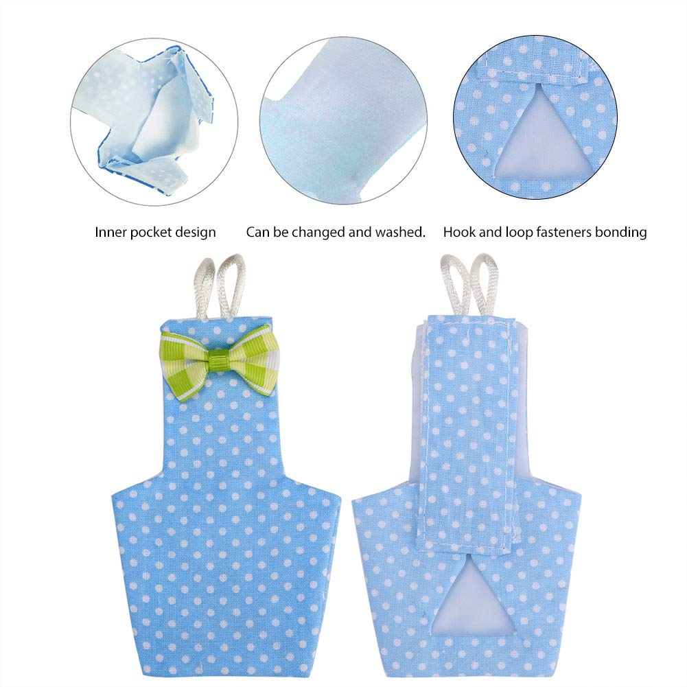 Leftwei Romantic Valentine's Day Diaper Birds Nappy, Parrot Diaper, Nappy, Pet Bird Clothes, Flying Bowknot Costume, for Household(Blue, S Code)