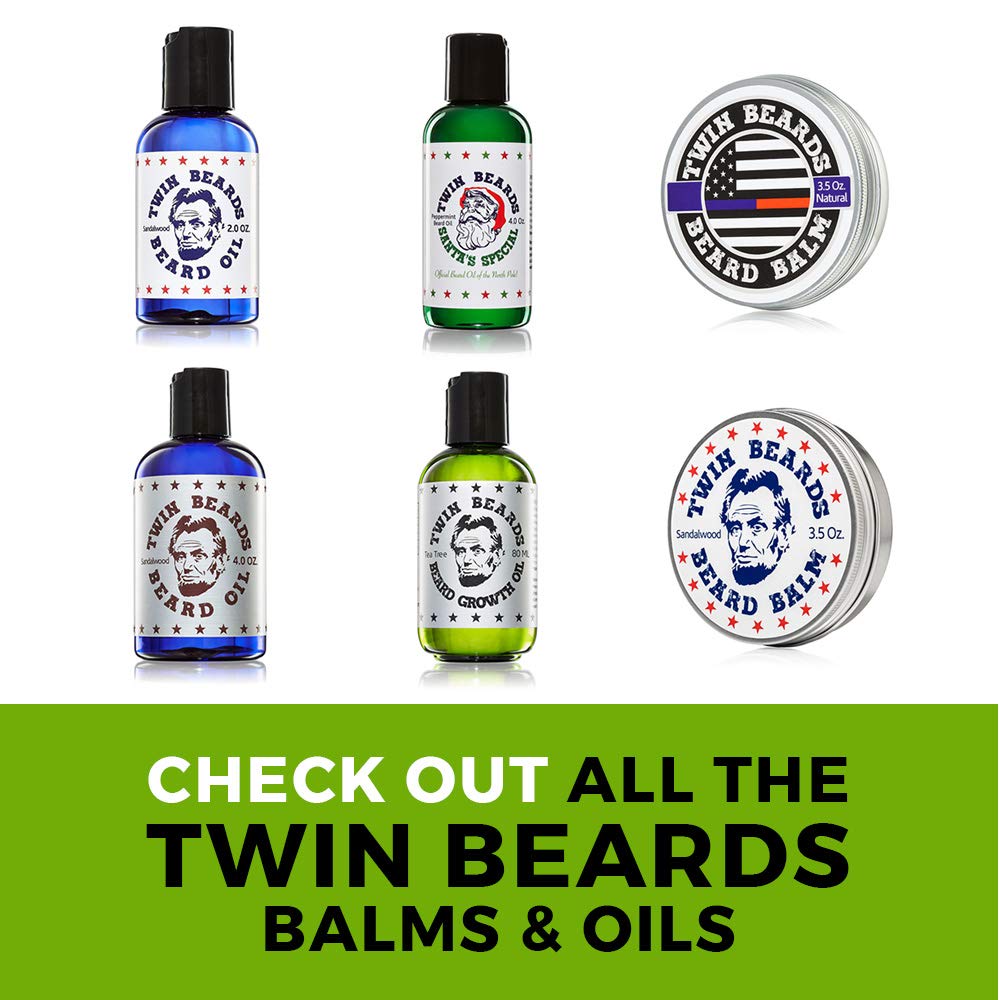 Twin Beards Santa's Special Peppermint Beard Oil for Men | Peppermint Beard & Mustache Oil | Natural Beard Oil | Peppermint Scented Beard Oil | Beard Conditioner & Oils| 4 oz