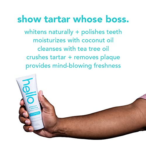 hello Antiplaque and Whitening Fluoride Free Toothpaste, Natural Peppermint Flavor, SLS Free, Gluten Free, Peroxide Free, Vegan, 4.7 Ounce (Pack of 4)