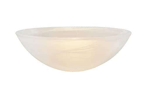 Aspen Creative 23514-11, Alabaster Replacement Glass Shade for Medium Base Socket Torchiere Lamp, Swag Lamp, Pendant and Island Fixture. 9-7/8" Diameter x 3-1/2" High.