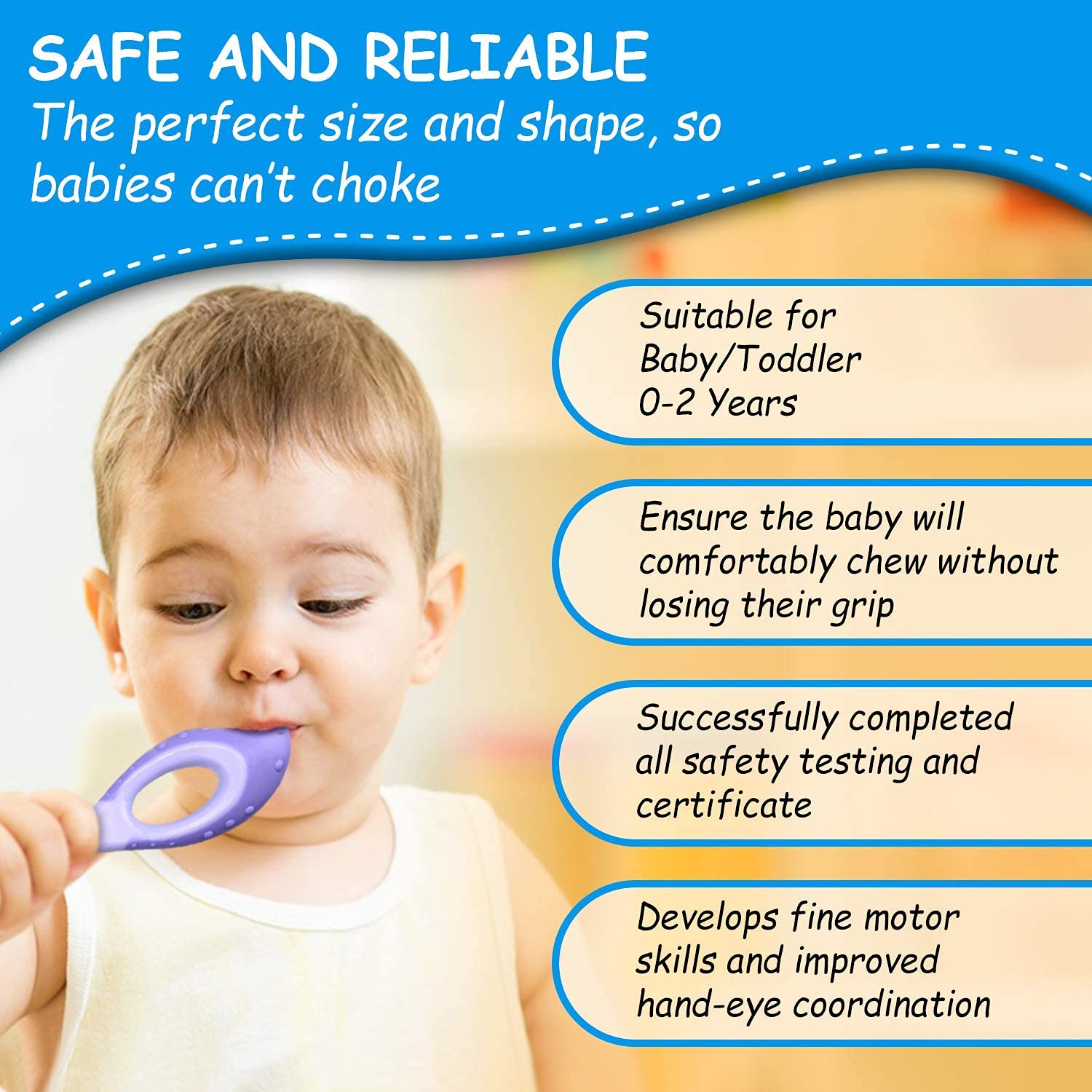 Ecovana - Baby Toothbrush for Infants & Toddlers 0-2 Years Old (4 Pack) | Bonus Fluoride Free Toothpaste Included | Teething Handle with Finger Hole & Extra Soft Bristles | Flexible BPA Free Plastic