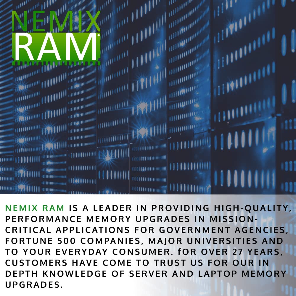 32GB (4x8GB) DDR4-2666MHz PC4-21300 ECC RDIMM 1Rx4 1.2V Registered Server Memory by NEMIX RAM
