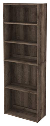 Signature Design by Ashley Arlenbry Modern Farmhouse 71" Bookcase with 4 Shelves, Weathered Oak Gray