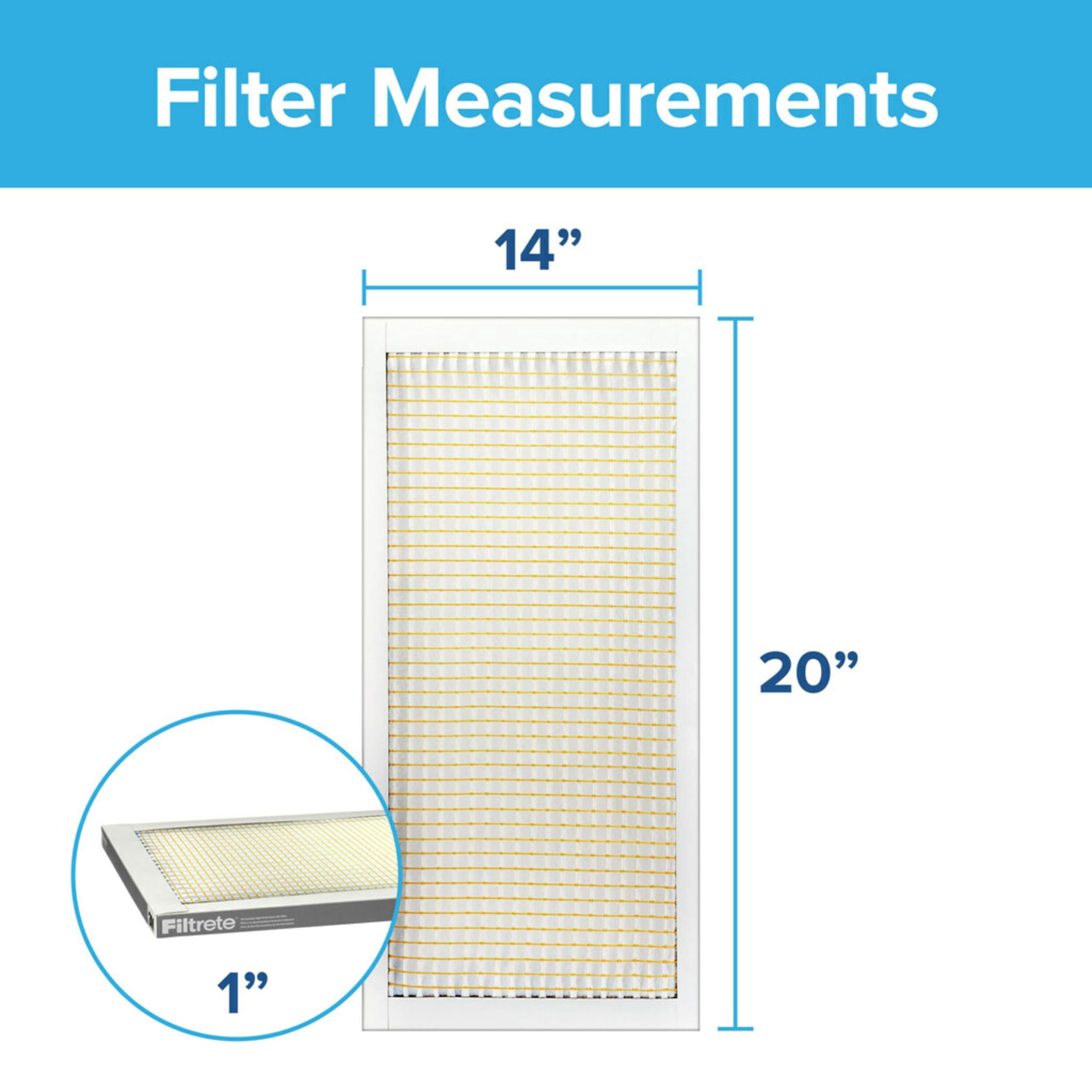 Filtrete 14x20x1 AC Furnace Air Filter, MERV 5, MPR 300, Capture Unwanted Particles, 3-Month Pleated 1-Inch Electrostatic Air Cleaning Filter, 6-Pack (Actual Size13.81x19.81x0.81 in)