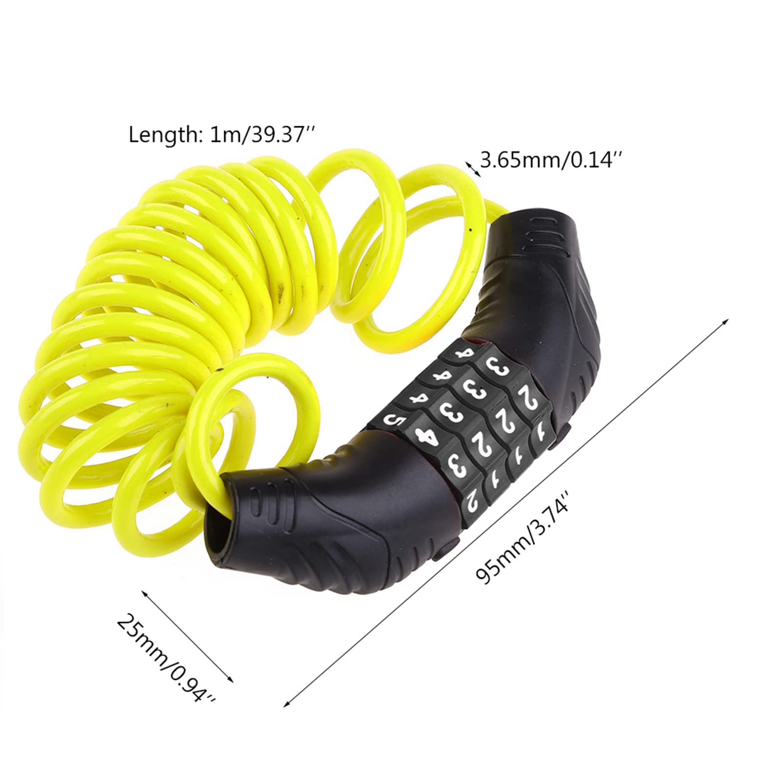 4-Digit Lock Combination Lock with Cable for Motorbike Scooter Street Bike Secures Helmet Lock