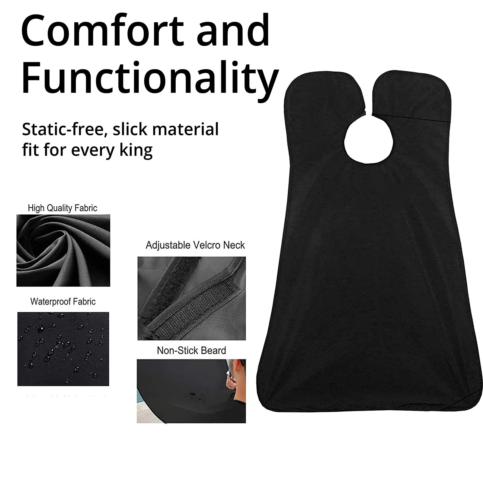 TecTake Beard Bib Apron, Mens Beard Hair Catcher for Shaving and Trimming, Non-Stick Beard Shave Cape, Grooming Accessories Tools & Gifts for Husband or Dad