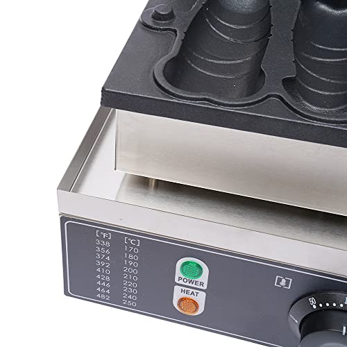 BEYANEE Commercial Waffle Maker,Belgian Waffle Maker 1600W 110V,Electric Waffle Maker Machine Stainless Steel, Waffle Maker for Hotel Restaurant Bakery Coffee Shop