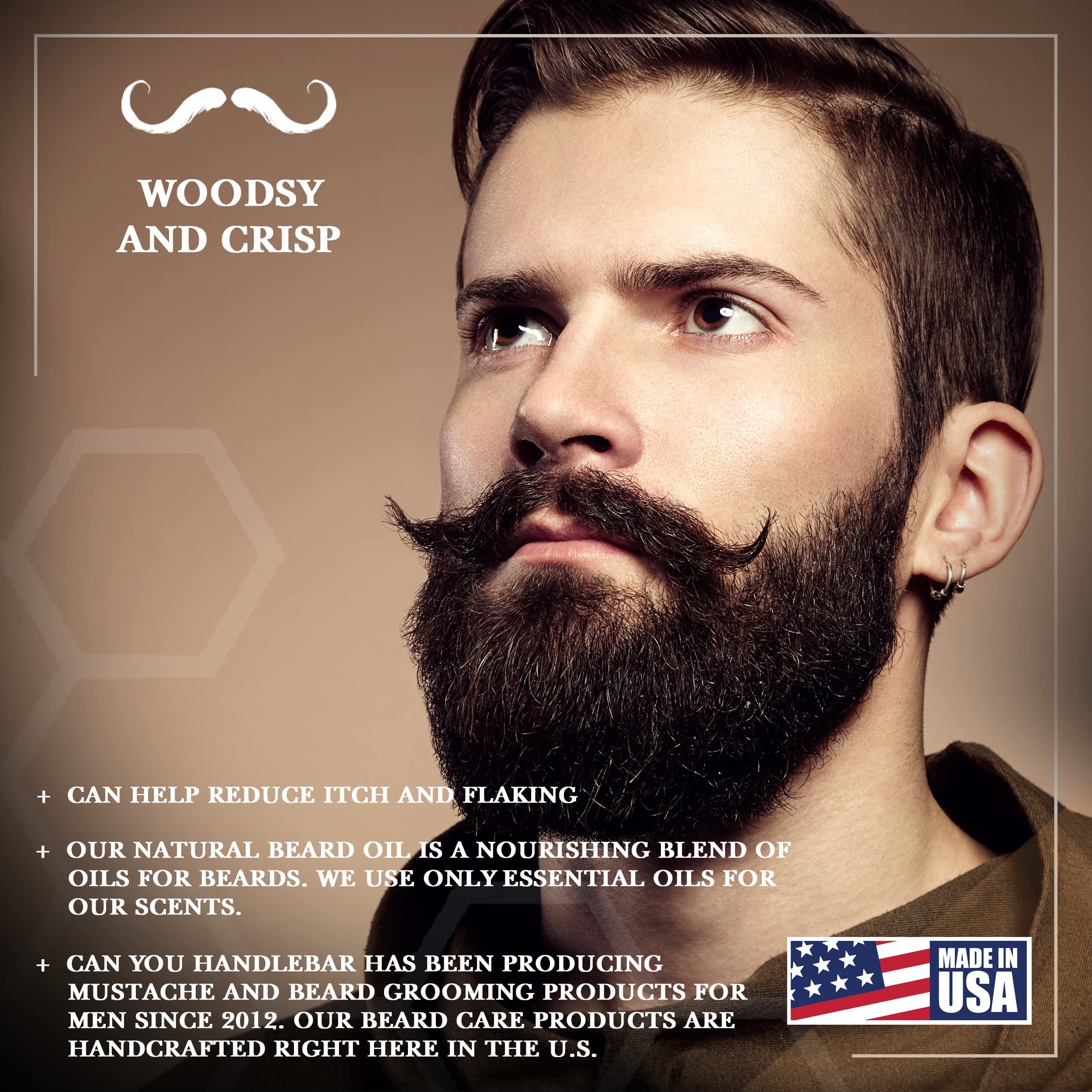 Can You Handlebar Beard Oil for Men, Natural Beard Care Conditioner Moisturizer Softener Grooming Product, Woodsy and Citrus Scent, 1oz Dropper Bottle
