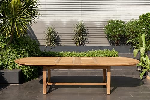 Amazonia Fairview 9 Piece Teak Double Extendable Oval Dining Set