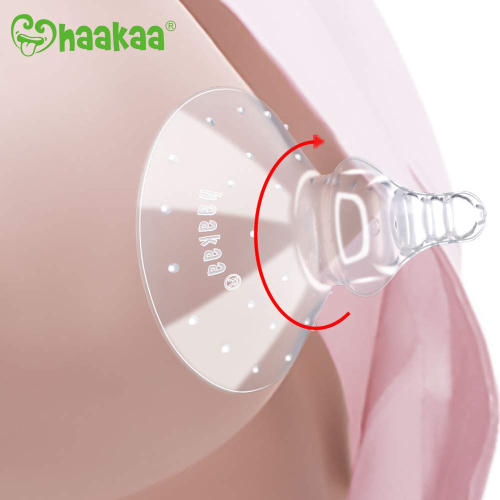 haakaa Nipple Shield Breastfeeding with Carry Case Using for Protects Sore Cracked Nipples Flat Inverted and Latch On Difficulties to Help Mums Continue Breastfeeding,1 pc (Round Shape)