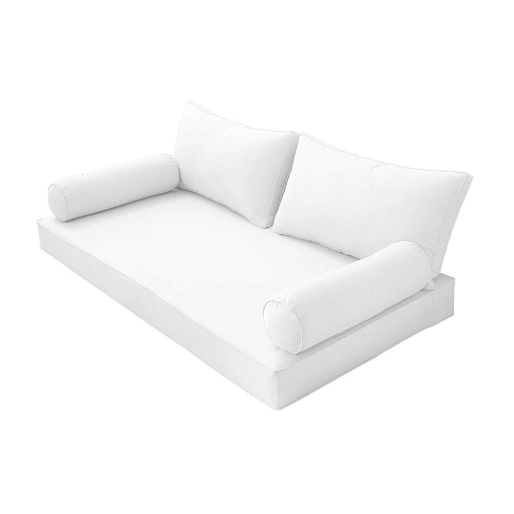 Prolinemax |Cover ONLY| Outdoor Style 2 Crib Piped Trim Daybed Mattress Bolster Pillow Fitted Sheet AD106