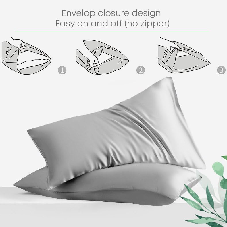 Linenwalas Tencel Lyocell Duvet Cover Set with Deep Pocket Fitted Sheet, Viscose Made from Eucalyptus Soft, Lightweight and Breathable Complete Bedding Set (Silver, King)