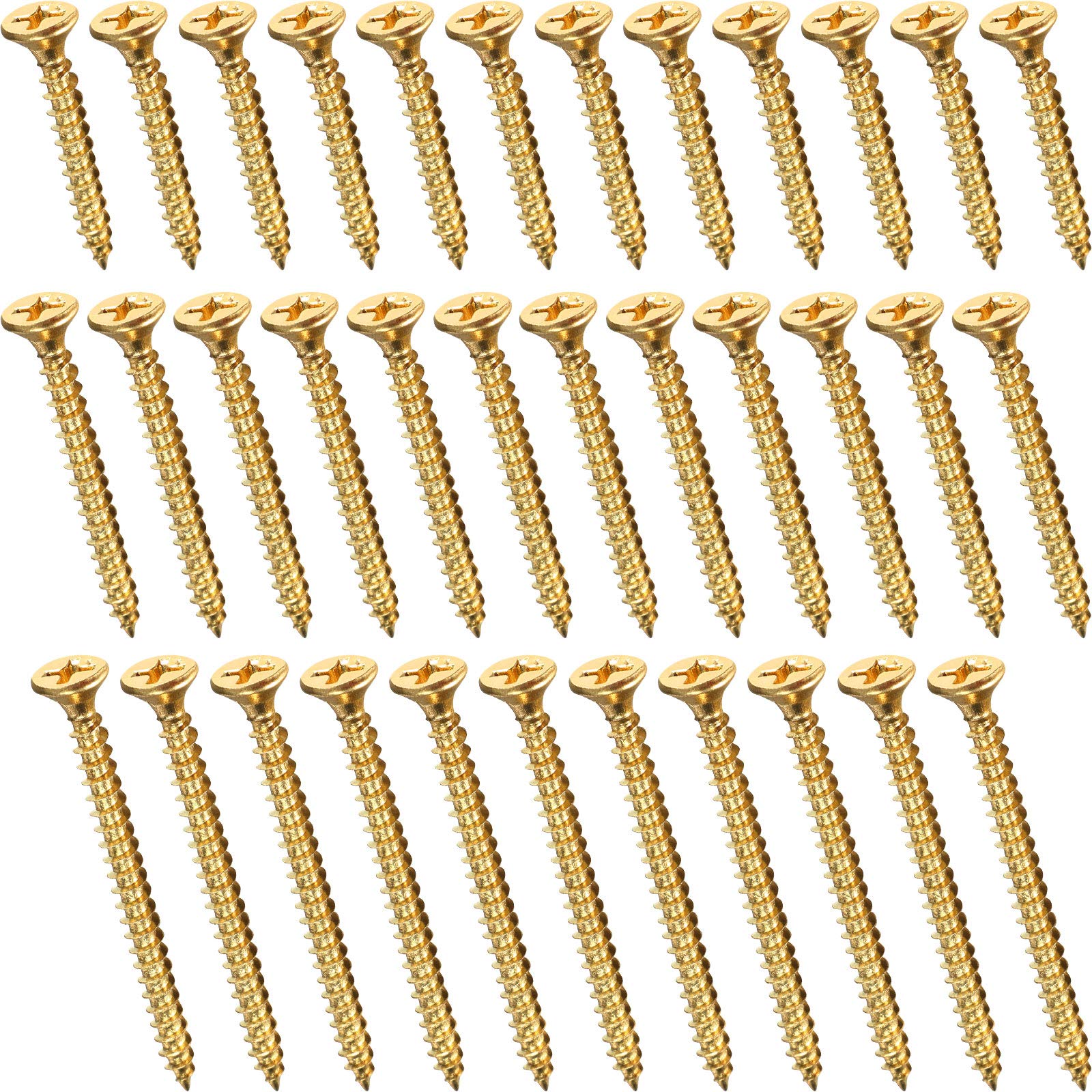 Hotop 100 Pcs Gold Screws M4 Nails and Screws for Picture Hanging Multi Purpose Wall Hardware Nails Bulk, 2 Inch,1.6 Inch,1.2 Inch in Length(Gold)