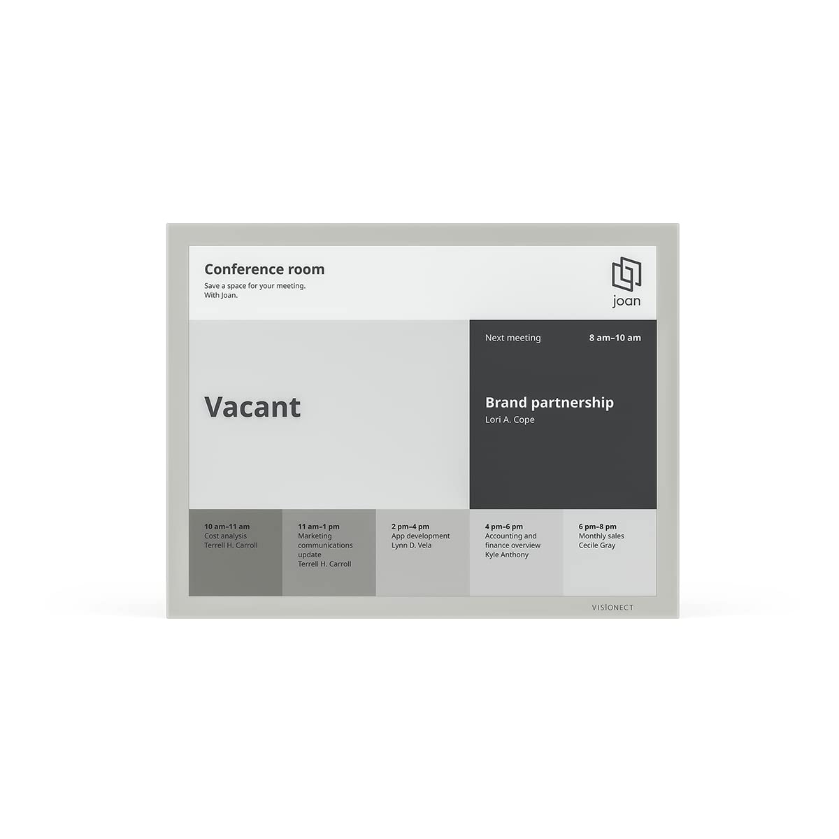 Joan 13 Gray: 13.3" E Ink Screen, Custom Calendars, Sustainable Design. Elevate Meetings and Enhance Your Workspace