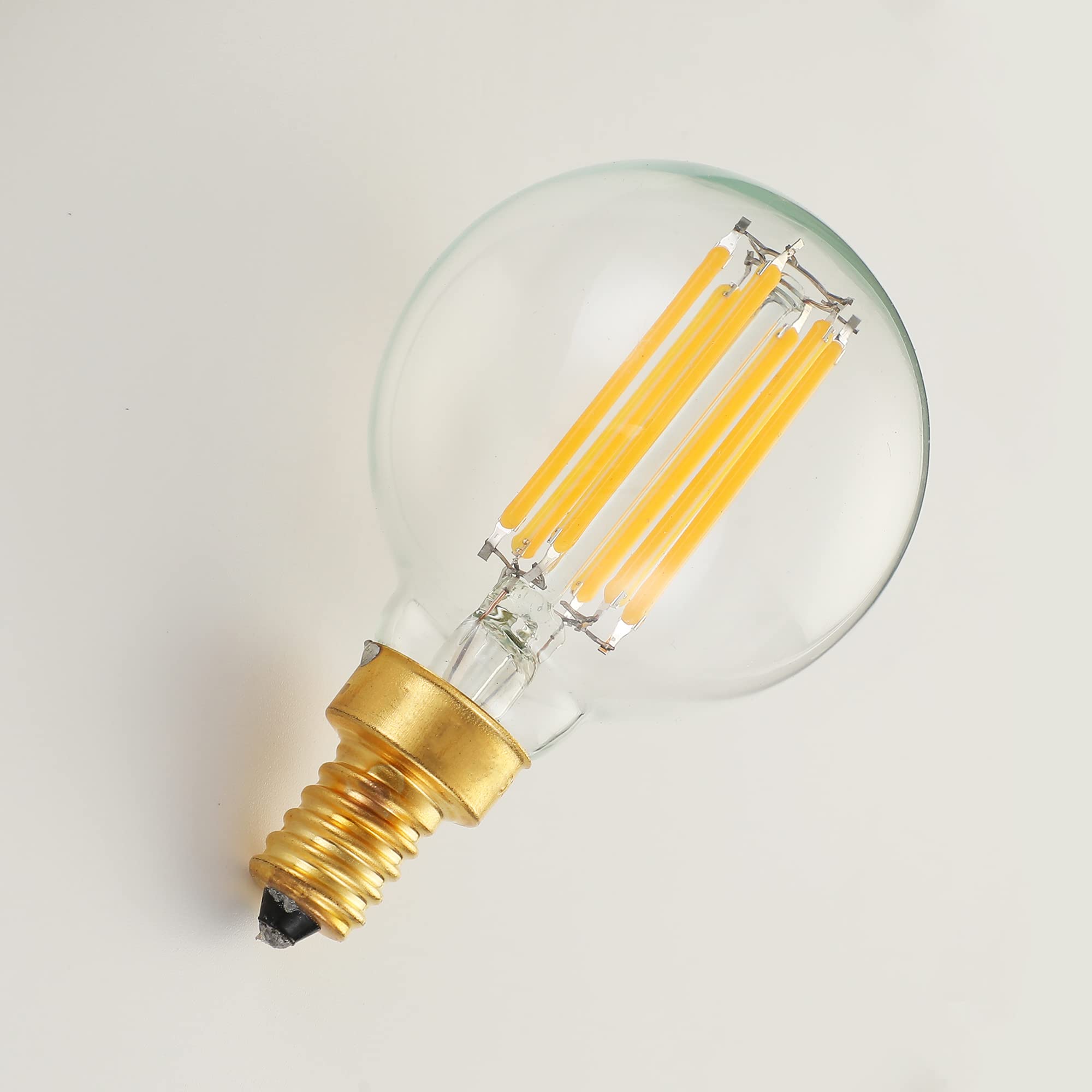 Leools e12 led Bulb dimmable g16.5 6W Equal 60 Watt 600lm AC120V e12 Candelabra Bulb for Chandeliers,Ceiling Fan,Vanity Soft White 3000K Globe e12 Light Bulb 6Pack