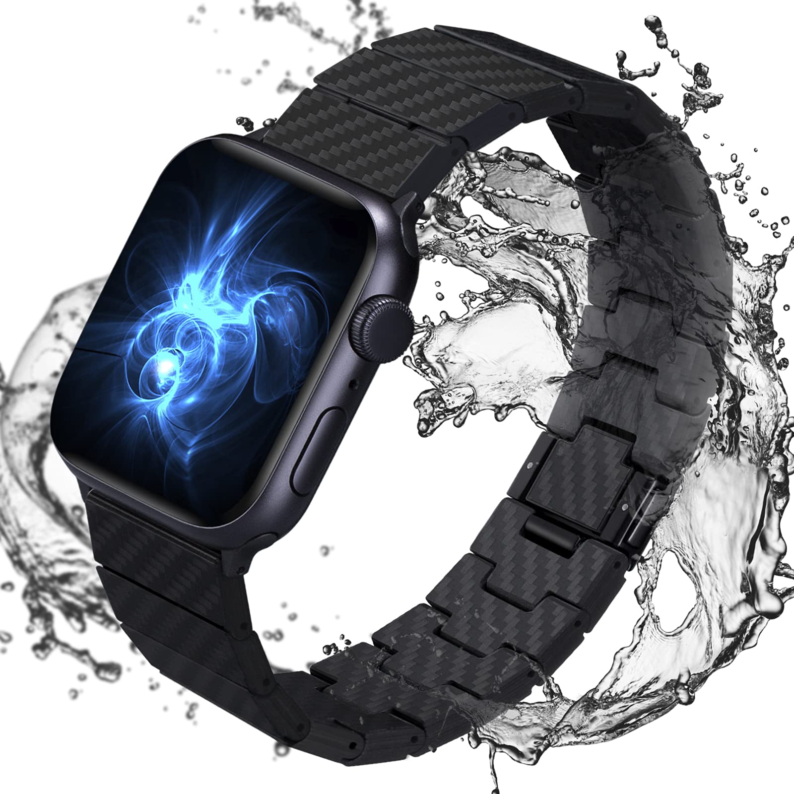 PITAKA Apple Watch Band, 100% Carbon Fiber, Lightweight & Comfortable, Customizable Size, Compatible with Apple Watch Series 8/7/6/SE/5/4/3/2/1