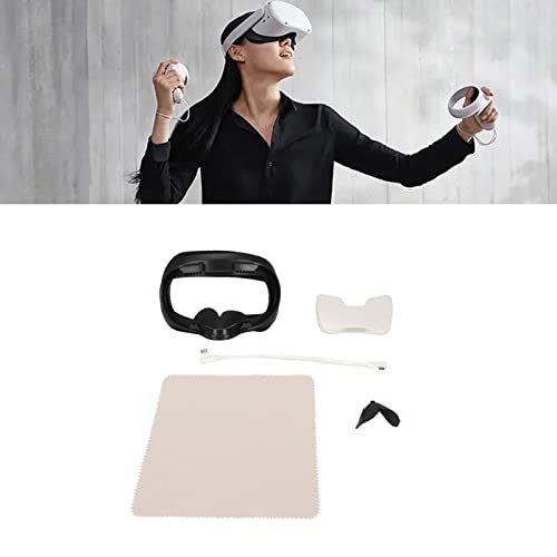 Active Air Circulation Face Interface Comfortable Replaceable Silicone Face Cover for Quest 2 (PU Leather)