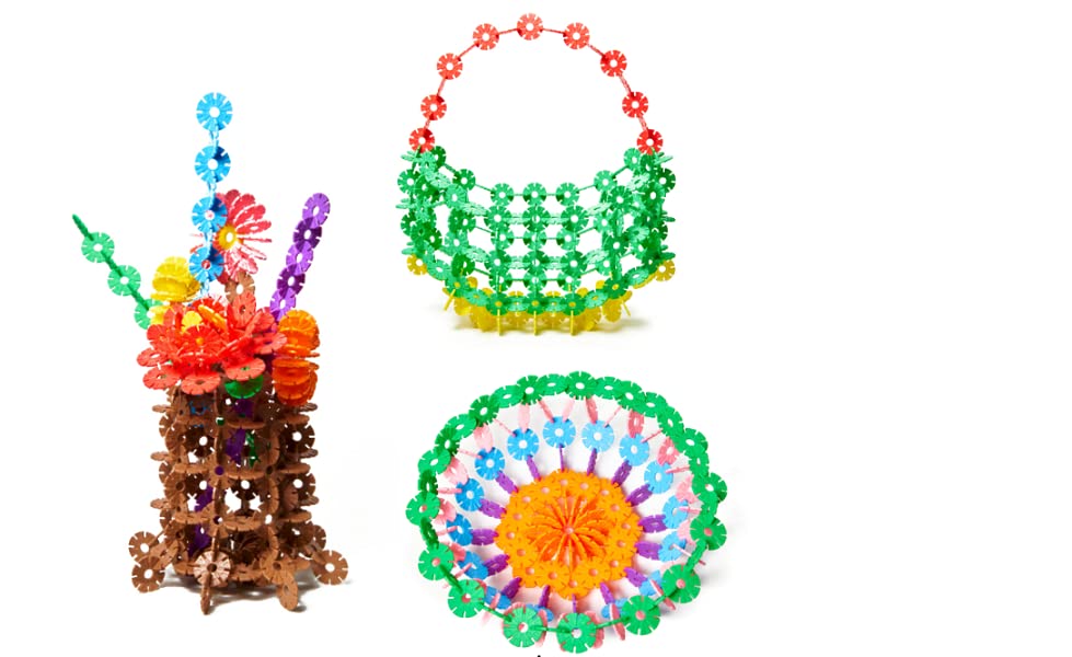 LMI LOVE MORE IDEA Building Blocks Interlocking Plastic 500 Piece Stem Set Alternative Building Educational Toys for Both Boys and Girls 3+ Years Old (Flakes 1.3in-500pcs)