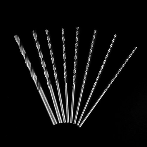 8pcs HSS Extra Long Drill Bit Set Round Shank for Wood Aluminum Plastic 4mm/4.2mm/4.5mm/5mm/5.2mm/6mm/8mm/10mm
